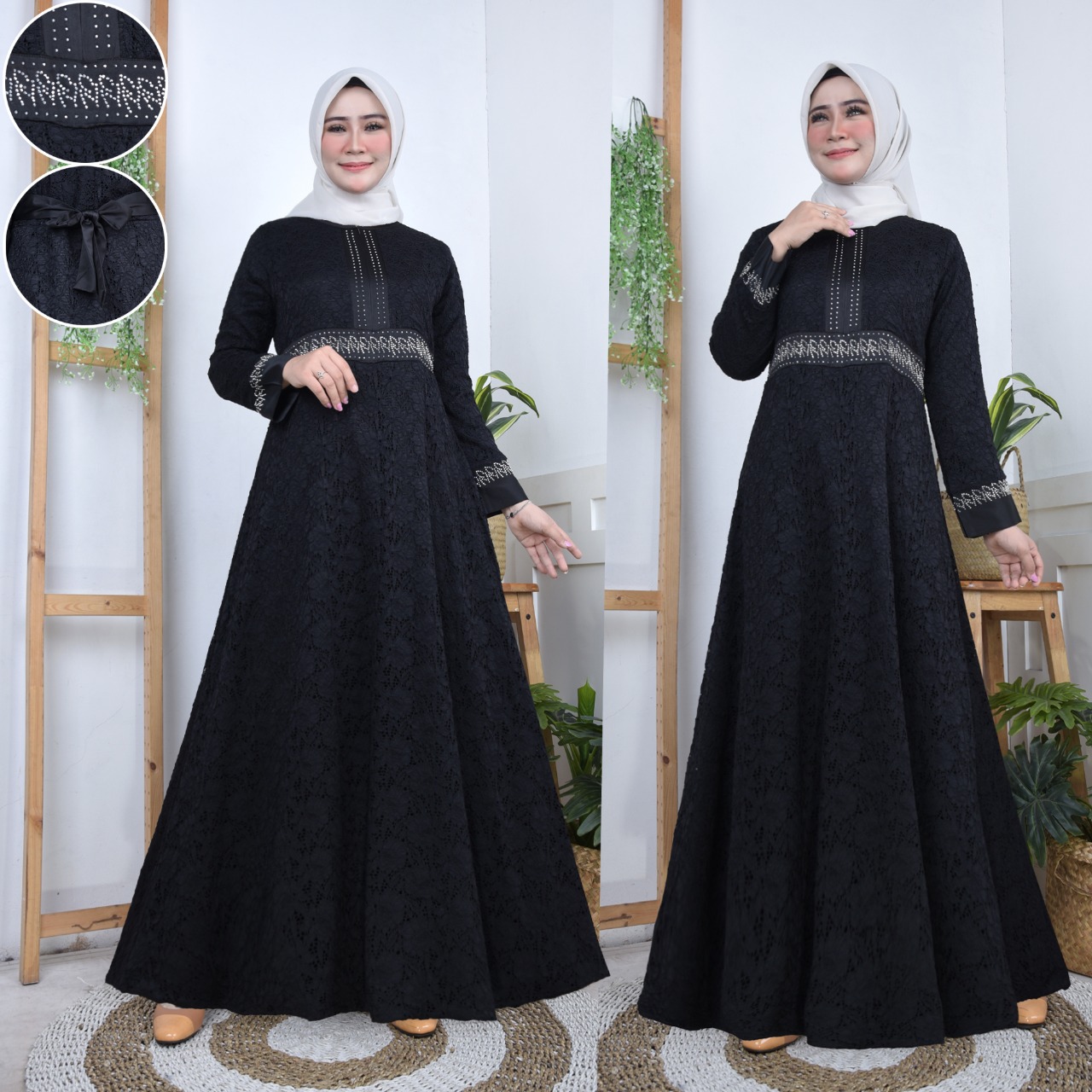 8 Inspirasi Model Gamis Brokat untuk Orang Gemuk Agar Tampil Stylish
